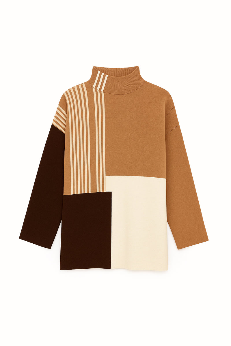 KNITTING TUNIC WITH NECKBAND – Touche Prive International