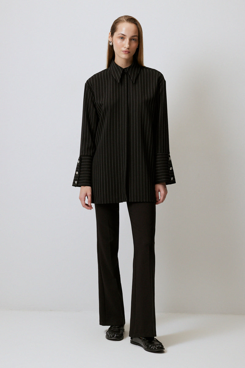 WIDE CUFF STRIPED SHIRT – Touche Prive International
