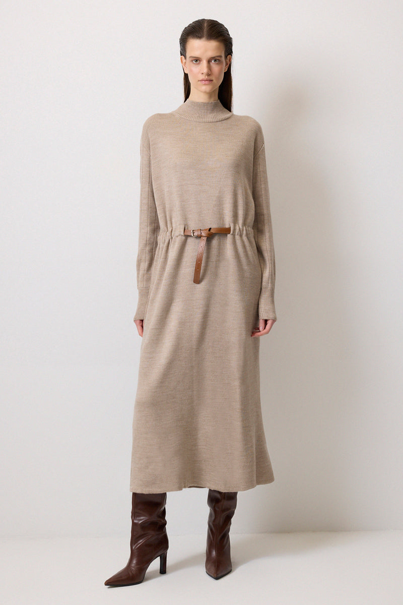 BELTED WAIST KNIT DRESS – Touche Prive International