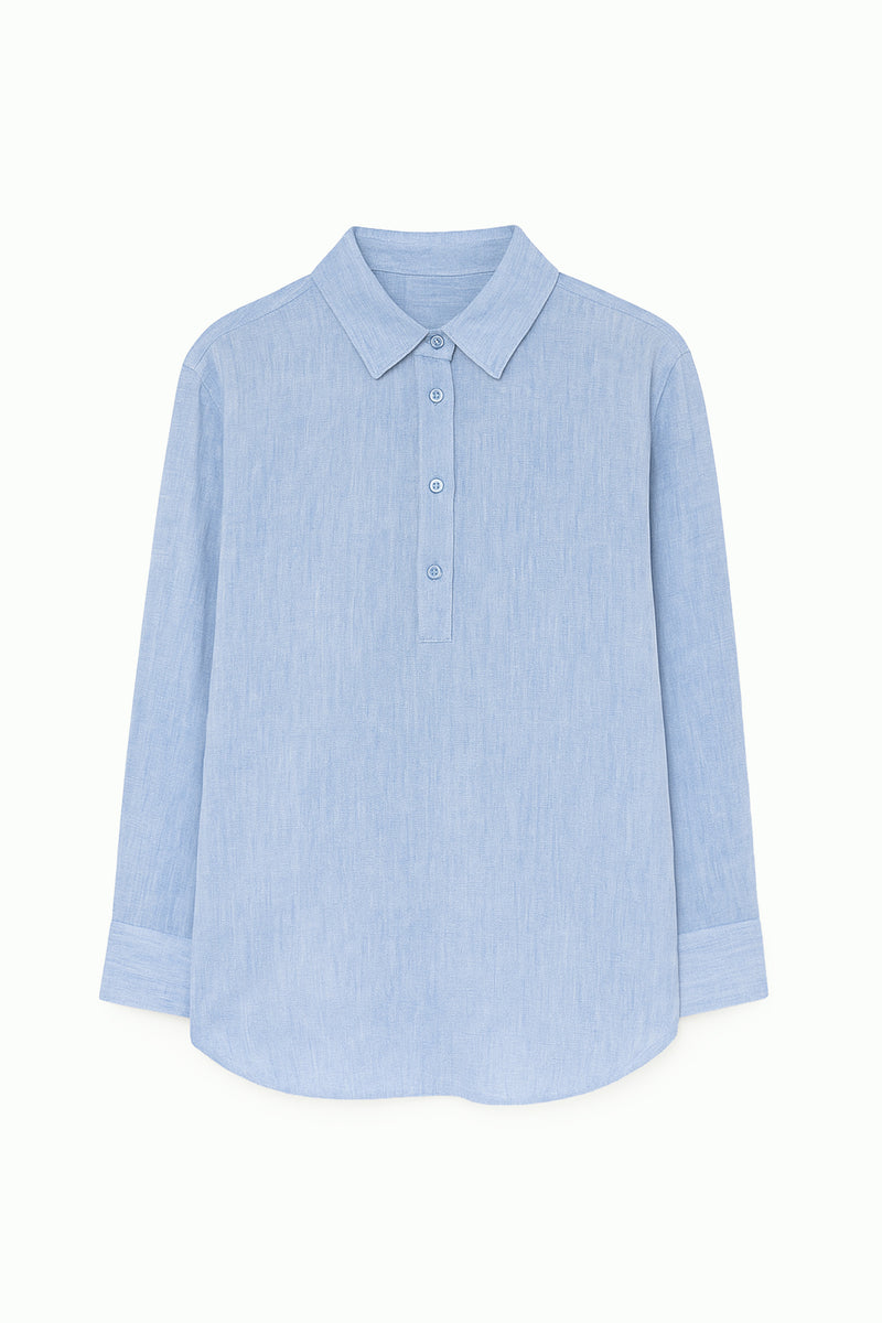NATURAL TEXTURED SHIRT COLLAR TUNIC – Touche Prive International