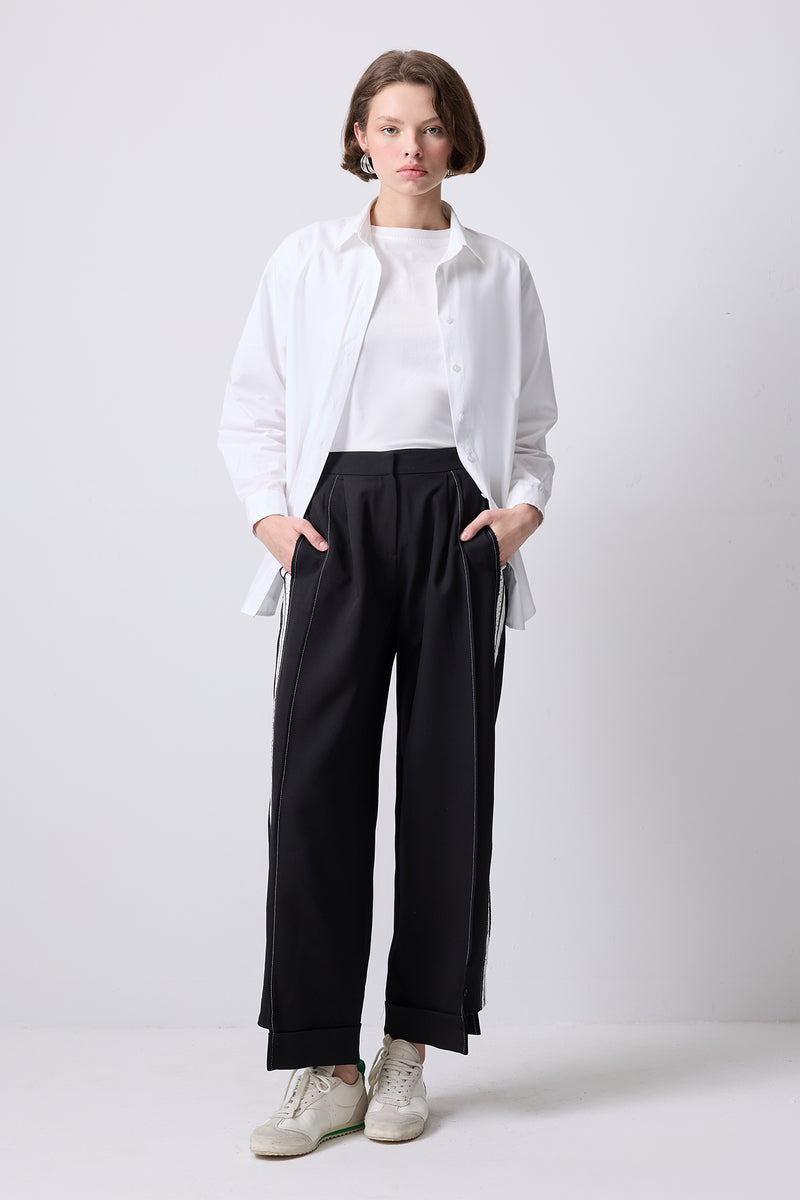 STRIPED DETAILED SALWAR TROUSERS – Touche Prive International