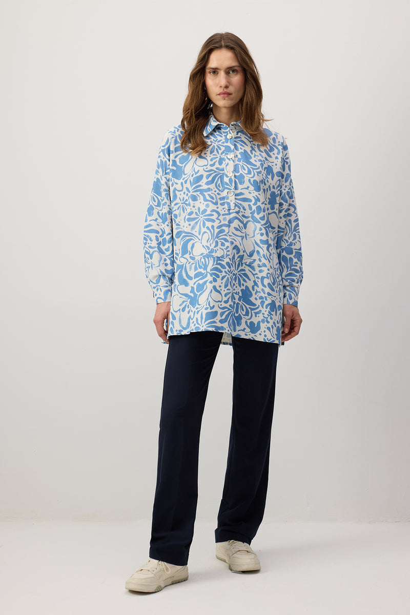 PATTERNED LINEN TEXTURED TUNIC – Touche Prive International